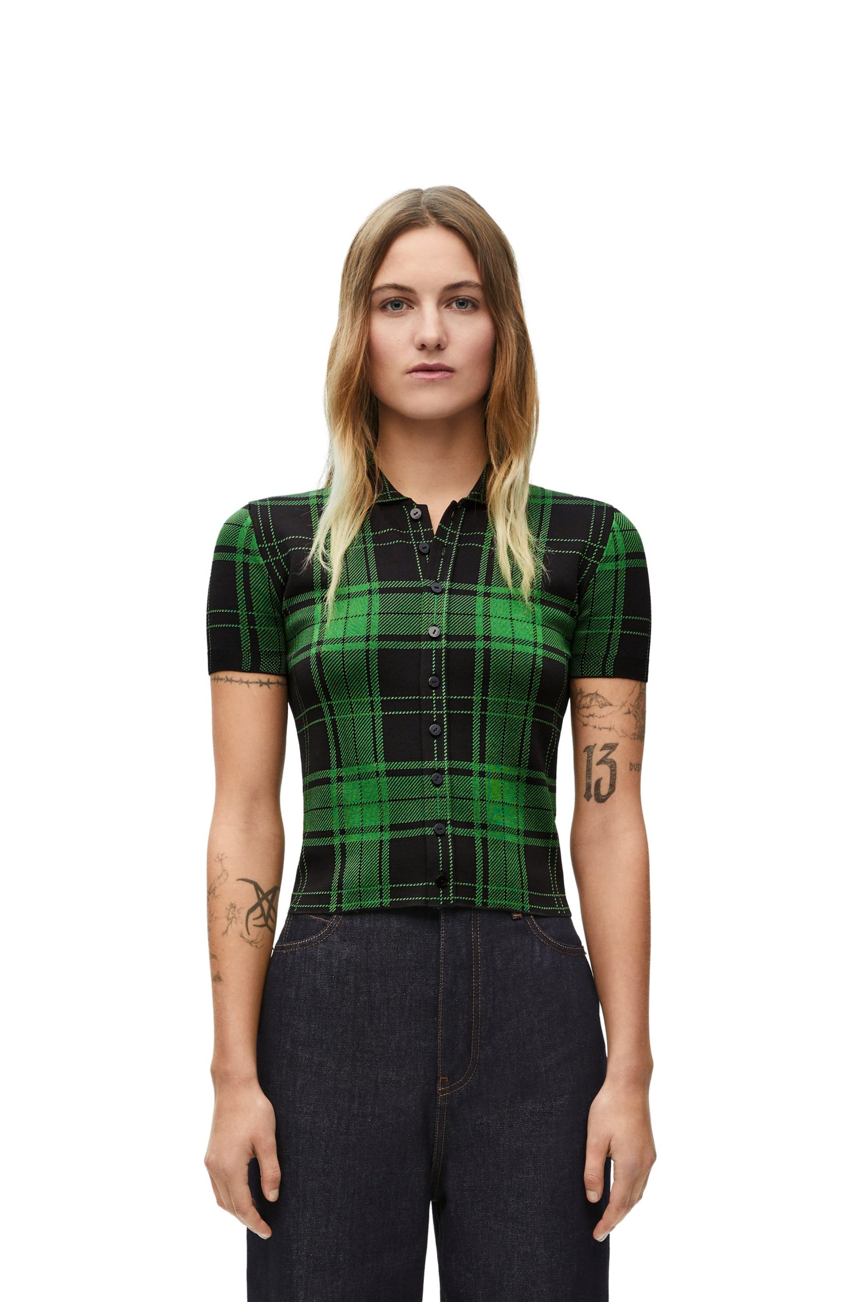 CAMISA POLO LOEWE SEDA VERDE - PERCHA SANTANDER